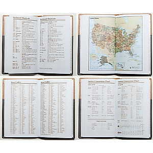 2024 Weekly Pocket Calendar Organizer With Black & Gold Pen Attached | White Notepad For Notetaking - All in a Gold Gift Box | Small Size Soft Leather Cover 6" X 3.5" Black & Brown/Tan Planner (2024)