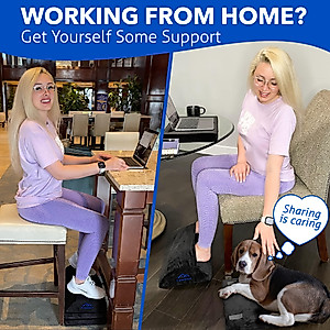 EverRest Foot Rest for Under Desk at Work - Warm Cozy Feet Pocket - Tall Adjustable Footrest for Gaming Computer Chair - Ergonomic Foot Rest Stool Pillow Back Pain Relief Office Footrests 3 Heights