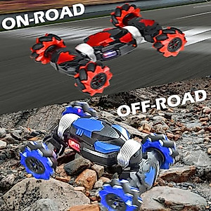 kisportee Gesture Sensing RC Stunt Car with Light & Music, Gesture RC Car, Hand Controlled Remote Control Car, 4WD OffRoad Drift Twist Car, Best Birthday Gift for Boy Kid Age 6 7 8 9 10 11 12 Year Old