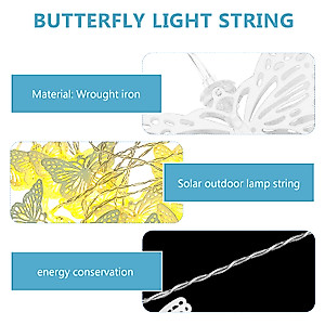 Uonlytech 1 Set String Butterfly String Lights Led Decor Indoor Decor Animal Decor Led Light Butterfly Decor Butterfly Lights Outdoor Butterflies Lights Decor Shop Window Decorations White