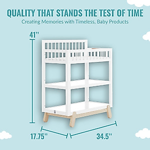 Dream On Me Hygge Changing Table in Weathered Vintage Oak, Greenguard Gold & JPMA Certified, Comes with Safety Belts & 1” Changing Pad, Easy to Clean, Safe Wooden Furniture