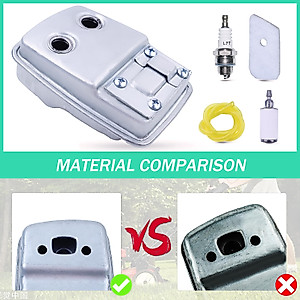 Adefol String Trimmer Exhaust Muffler Kit for Husqvarna 124L 125L 128C 128CD 128L 128LD with Air Filter, Fuel Filter, Fuel Line, Spark Plug Replacement Parts 574031502, 530150253 Accessories