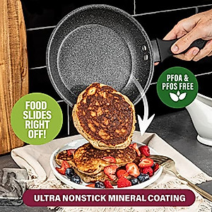 Granitestone Pro Pots and Pans Set Nonstick Cookware Set, 17 Pc Hard Anodized Kitchen Cookware Set, Non Stick Pots and Pans Set with Lids and Diamond/Mineral Coating, Dishwasher Safe, Non Toxic