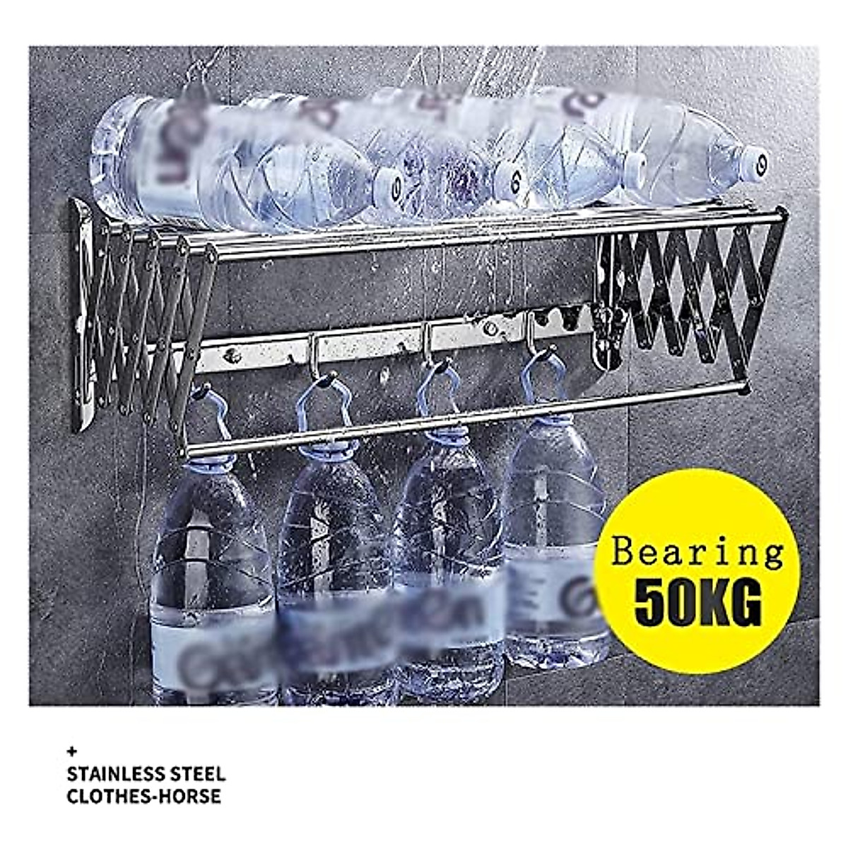 XMCX Retractable Laundry Drying Rack Wall Mounted Hanging Dryer Bathroom Towel Rack with Hook Space-Saving Washing Clothesline Easy Storage (Size : 100cm/39.4inch)