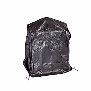 Fire Sense 60370 Patio Wood Burning Patio Fireplaces Vinyl Cover Outdoor Protective Felt Lined Interior 10 Gauge Vinyl Waterproof Weather Resistant Cover with Zipper & Fabric Ties - Black