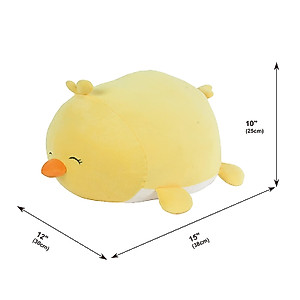 Linzy Plush 15" Smoochy Pals Yellow Chick, Ultrasoft Stuffed Animal Plush Toy, Cute Squishy Hugging Plush Pillow, for Kids, Kawaii