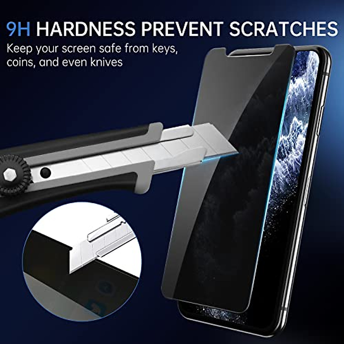 Syncwire Privacy Screen Protector for iPhone 11 Pro Max/XS Max 6.5" [2-Pack], Anti Spy Tempered Glass Film with Auto Alignment Tool [9H, Shatterproof, Bubble Free, Sensitive Touch, Anti-Smudge]