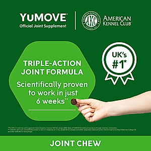 Lintbells YuMOVE Joint Supplement Dog Chews - Contains Glucosamine, Green Lipped Mussel - Natural Relief from Hip Ache, Stiff Joints - 1 Month’s Supply (Small & Medium)