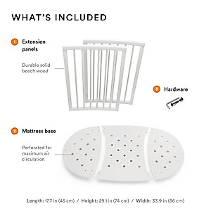 Stokke Sleepi Bed Extension, White - Convert Stokke Sleepi Mini Crib Into Stokke Sleepi Bed - Suitable for Children Up to 3 Years - Mattress Sold Separately - Extends Bed to 50 Inches