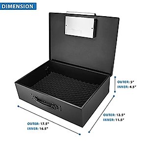 Barska Portable Digital Keypad Lock Box – Secure Travel Safe for Valuables, Steel Construction, Removable Tethering Cable, Backup Keys & Batteries Included