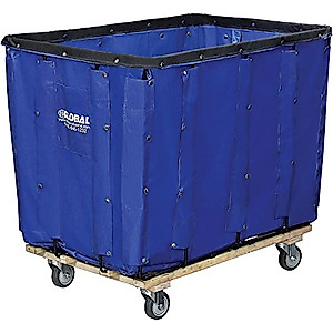 GLOBAL INDUSTRIAL Vinyl Basket Bulk Truck, 20 Bushel, Blue