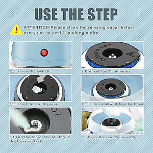 Jinnce Cotton Candy Machine,Homemade Cotton Candy Maker for Birthday Party,Christmas Gift for Kids,Portable Candy Floss Machine with 10 Cones and Sugar Scoop (Blue) (B400-pink)