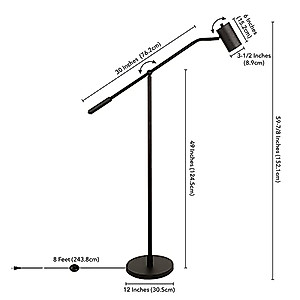 Willis Pharmacy Floor Lamp with Metal Shade in Blackened Bronze/Blackened Bronze