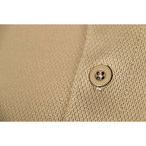 LAPG Women's Recon Jersey Short Sleeve Polo Shirt, Anti-Wrinkle Moisture Wicking Tactical Polo Shirt for Women - Heather Blue - Medium