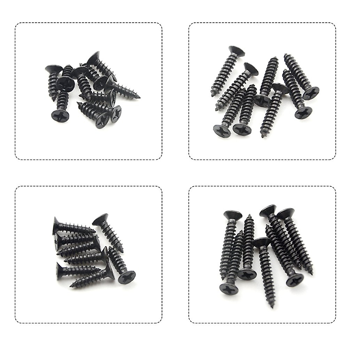 XINGYHENG 650Pcs 13 Kinds M2 M2.3 M3 Black Sunk Head Self Tapping Screw Black Oxide Stainless Flat Cross Recessed Pan Head Screw Assortment Kit