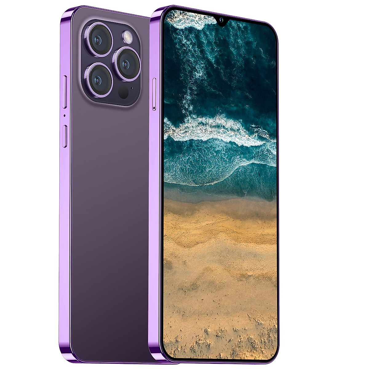 BLACKCYBER i14Ultra Max Unlocked 5G Cellphone Android Smartphone Phone, 8GB RAM, 512GB ROM 1TB Expandable, 6.8 "FHD 120Hz Screen 6000mAh Battery, Dual Sim Card, 48+13MP Camera Dual Sim Card (Purple)