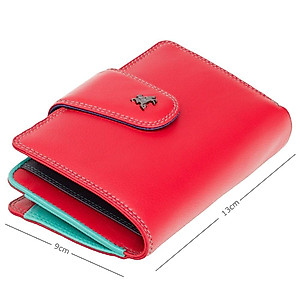 VISCONTI SP31 Soft Leather Multi Colored Bifold Wallet (Red)
