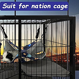 FULUE Ferret Rat Hammock,Ferret Cage Accessories Ferret Guinea Pig Hanging Bed HammockCute Ferret Stuff Tunnel for Cage Set Supplies 13.8inch (Black)