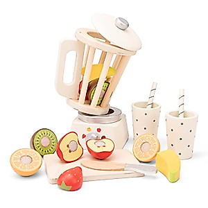 New Classic Toys Wooden Smoothie Set - Pretend Play Toy for Kids Cooking Simulation Educational Toys and Color Perception Toy for Preschool Age Toddlers Boys Girls