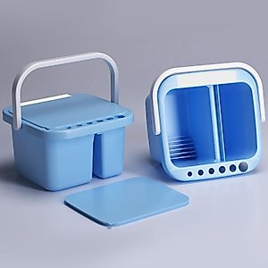 MEEDEN Paint Brush Cleaner & Holder: Portable Multi-Function 6-Hole Paint Brush Washer with Lid Palette and Handle for Cleaning Acrylic, Watercolor, and Water-Based Paints