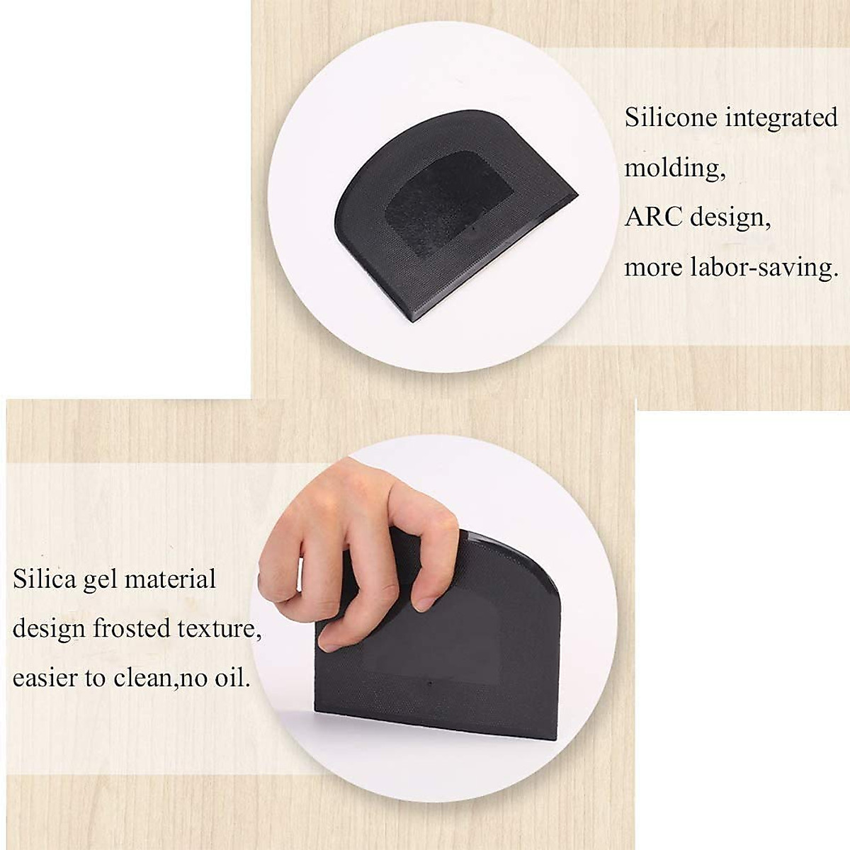 Leonnn Pan Cream Cake Scraper for Cut Bread,Black 3pcs Durable Dish Scraper,Pot Scraper,Plastic Scrubbers for Pans,Multifunctional Pan Scraper Tool and polyethylene Scraper for Kitchen and Home