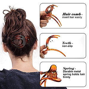 French Concord Flat Hair Clips - 6PCS Curved No Slip Volume Strong Hold Hair Claws for Women Girls (Medium, 4 inches)