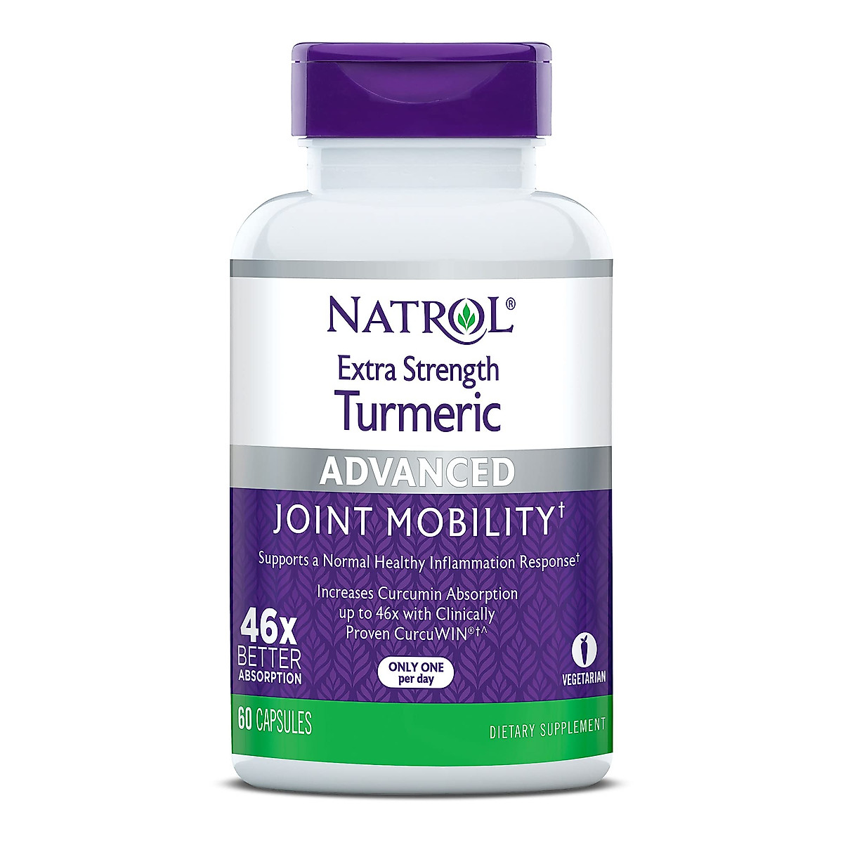 Natrol Extra Strength Turmeric, Dietary Supplement for Joint Health, Turmeric Supplement for Adults, 60 Capsules, Up to a 60 Day Supply