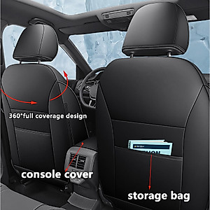 HKZ Custom Fit Tacoma Car Seat Covers for Toyota Tacoma 2016 2017 2018 2019 2020 2021 2022 2023 Double Cab/Access Cab - Front Row Only,2-Seats Set Leather (Black)