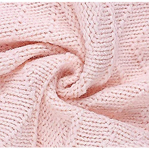 Kids Winter Beanie Hat Mittens Set Warm Fleece Hat Baby Toddler Knitted Hat & Gloves for Boys, Girls Pink