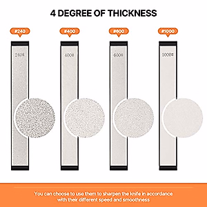 Diamond Sharpening Plate Set 4 PCS Grit 240/400/600/1000 Knife Sharpener Stone,Knife Sharpening Stone for Kitchen Knife Sharpener Professional Sharpening System-stone
