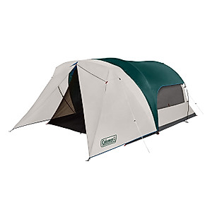 Coleman Cabin Camping Tent with Screened Porch, 4/6 Person Weatherproof Tent with Enclosed Screened Porch Option, Includes Rainfly, Carry Bag, Extra Storage, and 10 Minute Setup