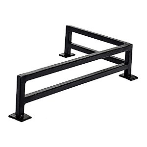 FLVFF Fingerboard Rail Metal L Solid Steel Grind Rails Ramp and Skate Parks (LR) (Black)