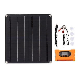 Portable Solar Panels, Solar Panel Monocrystalline Silicon Safe 10A High Efficiency Multi Functional with Controller for Outdoor
