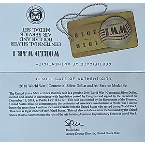 2018 PD WWI World War One Centennial (Air Service) Medal Set Dollar US mint Proof