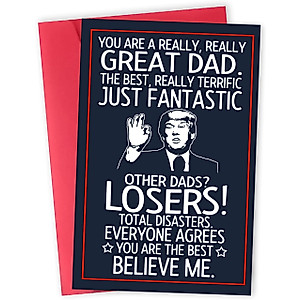 BETHEGIFT Funny Card for Dad from Daughter, Son, Kids - Dad Birthday Card - Christmas Gifts for Dad Card - Dad Christmas Gifts - Fathers Day Card for Dad - Humorous Dad Greeting Cards