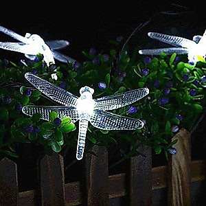 21ft 30LED Dragonfly Solar Powered String Lights, Outdoor Solar Fairy Lights Solar Waterproof Decoration Light for Home, Garden, Patio, Christmas Tree, Flower, Lawn, Festival