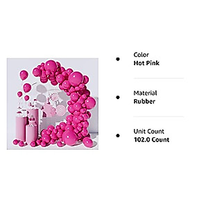 Hot Pink Balloons 100 Pack Hot Pink Balloons Different Sizes 18 12 5 Inch Hot Pink Balloon Garland Arch Kit for Girl's Baby Shower Birthday Wedding Party Valentines Day Decor