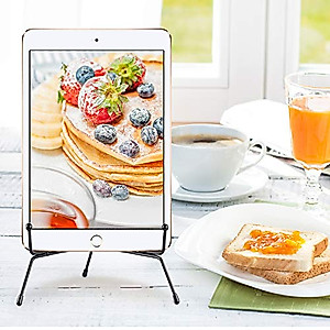 Mocoosy 4 Pack 8 Inch Improved Anti-Slip Plate Stands for Display, Plate Holder Display Stand, Picture Frame Holder Stand, Black Iron Easel Stands for Photo, Decorative Plate, Tablets and Tabletop Art