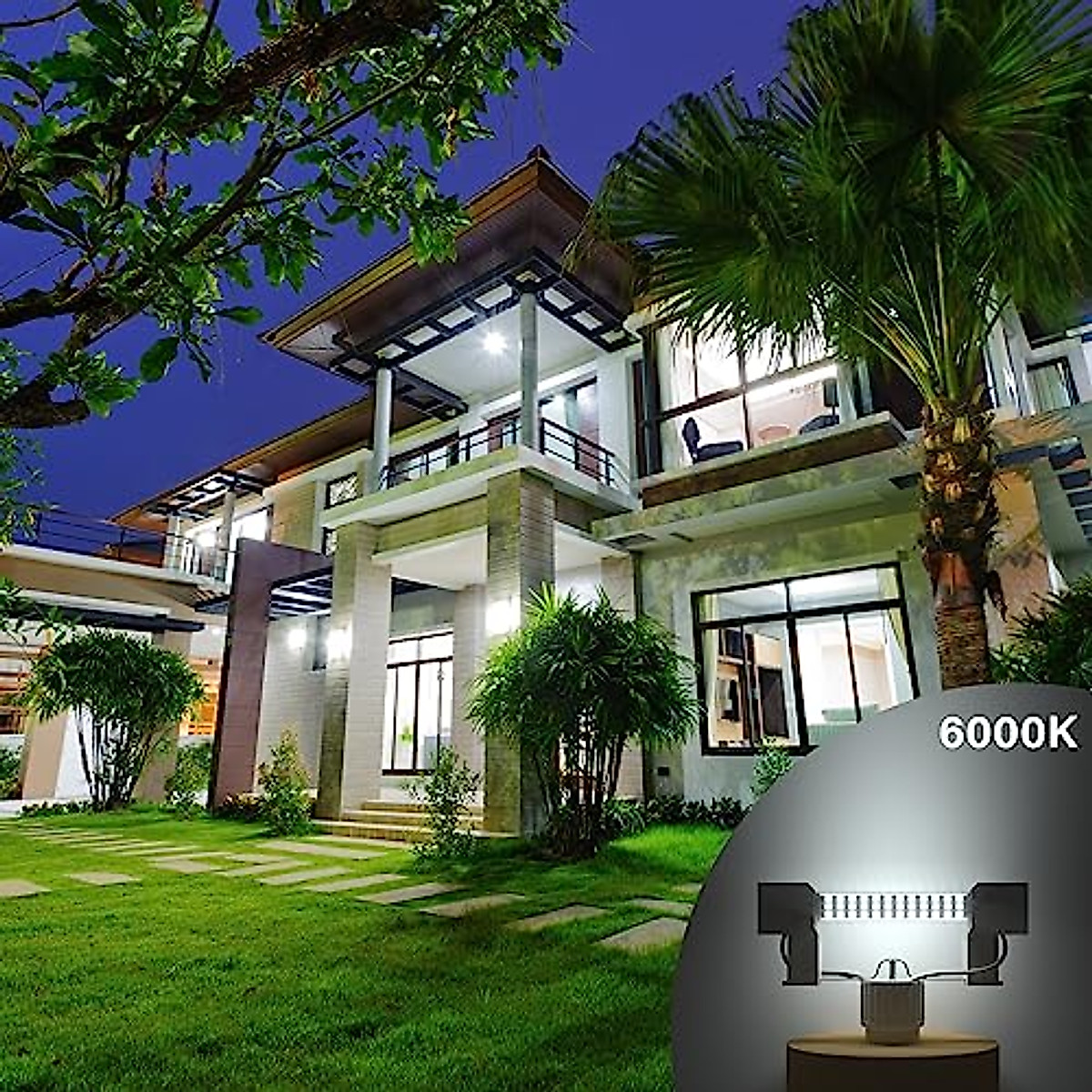 Lustaled R7s LED Bulb 118mm 10W 1300LM Day Light 6000K 110-130V J118 J Type Linear Double Ended 100W Halogen Equivalent for Floodlight Landscape (2 Pack Not Dimmable)