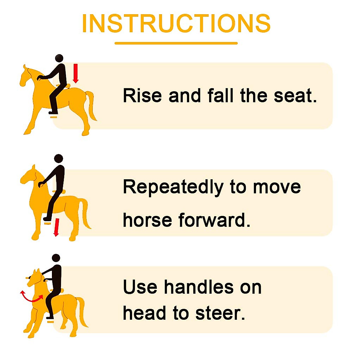 Ride On Horse Natural Mechanical Kids Real Walking Horse Small Unicorn Horse Toddlers Plush Pony Riding Horse for Age 3-6 (Brown, 3-6Years)