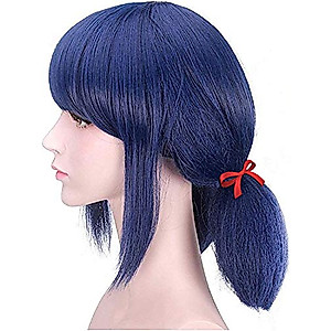 Dailyacc Wig for Girls Costume Dress Up Christmas Cosplay Blue Hair with Tails Gifts…