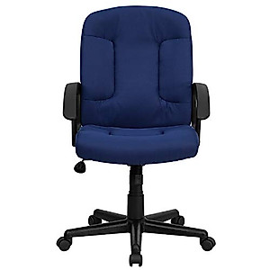 Flash Furniture Garver Mid-Back Navy Fabric Executive Swivel Office Chair with Nylon Arms