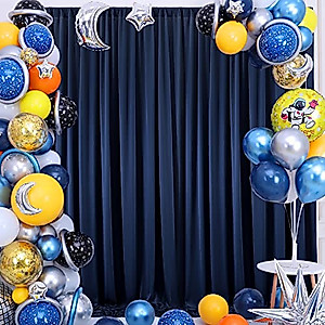 10x10 Navy Blue Backdrop Curtain for Parties Wrinkle Free Photo Curtains Backdrop Drapes Fabric Decoration for Wedding Birthday Party Baby Shower 5ft x 10ft,2 Panels
