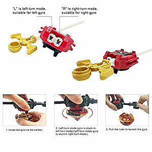 Gytobytle 4 Bey Spinning Top Spriggan Launcher Battling Set, Blade Burst Surge Metal Fusion with Box for Boys Kids