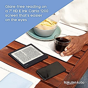 Kobo Libra 2 | eReader | 7” Glare Free Touchscreen | Waterproof | Adjustable Brightness and Color Temperature | Blue Light Reduction | eBooks | WiFi | 32GB of Storage | Carta E Ink Technology | Black