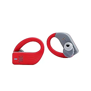 JBL ENDURANCE PEAK - True Wireless Earbuds, Bluetooth Sport Headphones with Microphone, Waterproof, up to 28 Hours Battery, Charging Case and Quick Charge, Works with Android and Apple iOS (red)