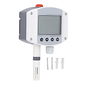 Zerodis Temperature Sensor Humidity Transmitter Wall Mount LCD Display Temperature and Humidity Sensor 4‑20mA for Green House Machine Equipment