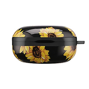 GOLINK Floral Full Body Protection Hard PC Cover with Printing Designs Compatible with Samsung Galaxy Buds Live(2020 Release)/Buds Pro (2021 Release) Charging Case-Sunflower