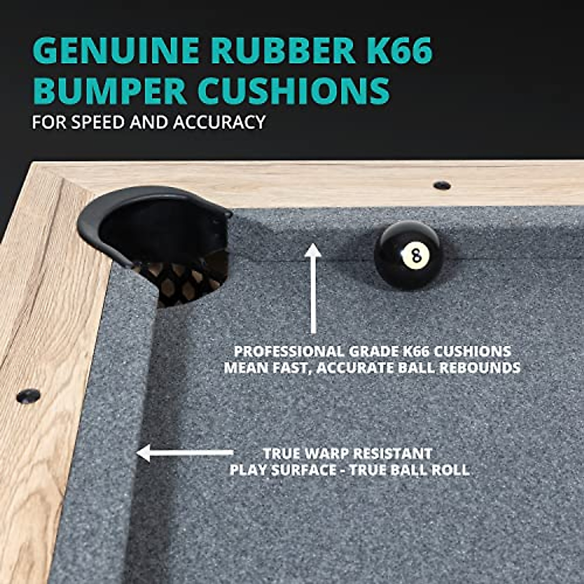 Freetime Fun Rockford 7-FT 3 in 1 Multi Game Featuring Pool Dining Table and Table Tennis Tables, Storage Benches and Upgraded Accessories Kit Included