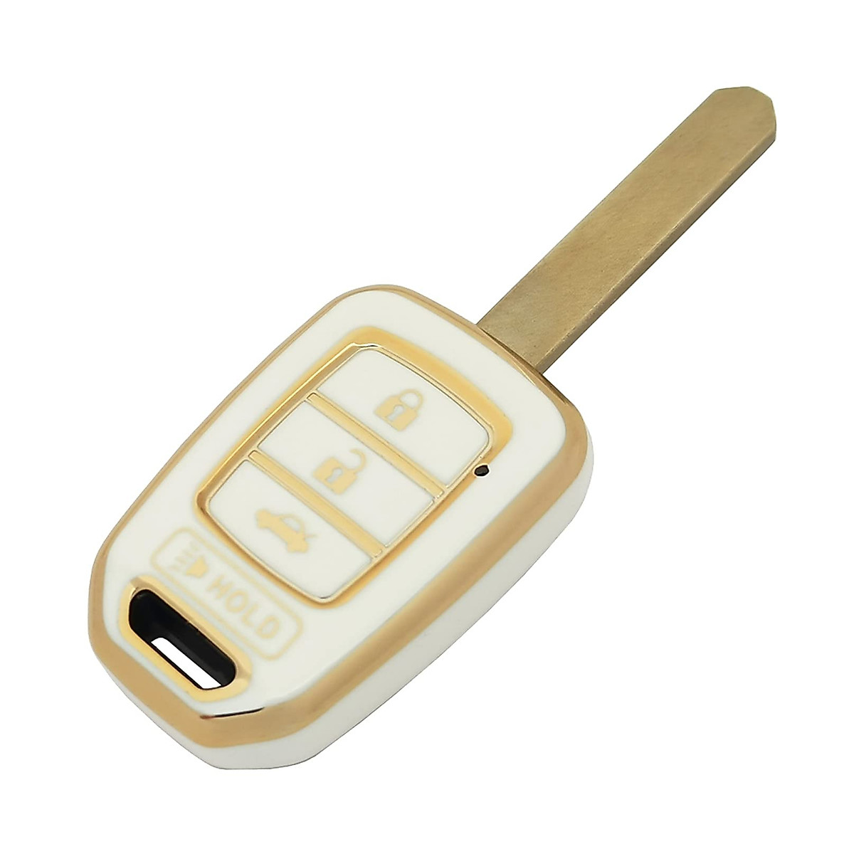 Key Fob Cover Case Fit for Honda Accord Civic CR-V HR-V Remote Holder Skin Protector Keyless Entry Sleeve Accessories (White)